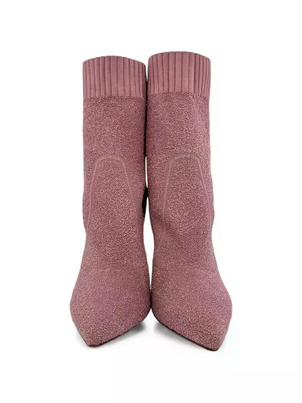 GIANVITO ROSSI Fiona Bouclé Knit Ankle Boots