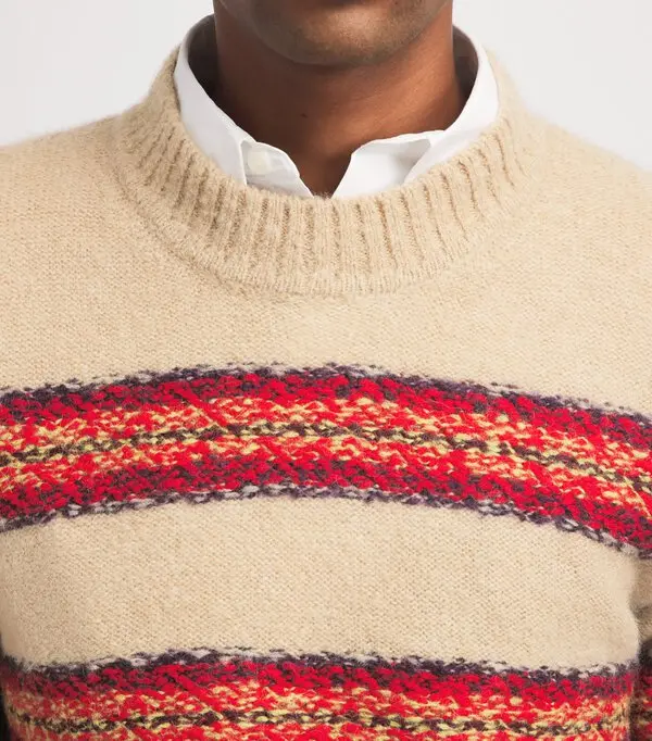 Dries Van Noten Alpaca-wool Blend Striped Sweater