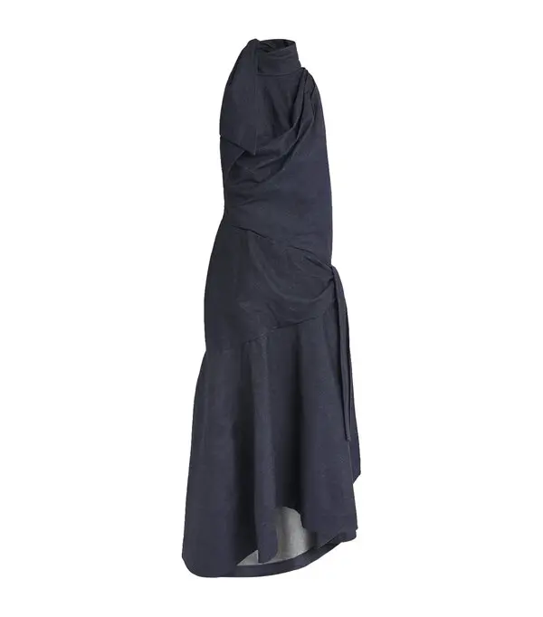 Zimmermann Valiant Draped Denim Maxi Dress