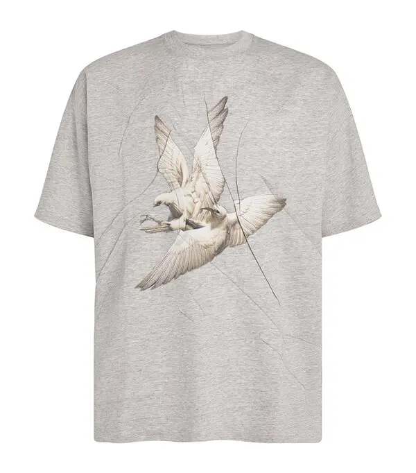 MAISON MARGIELA Cotton Creased Bird T-shirt - Grey