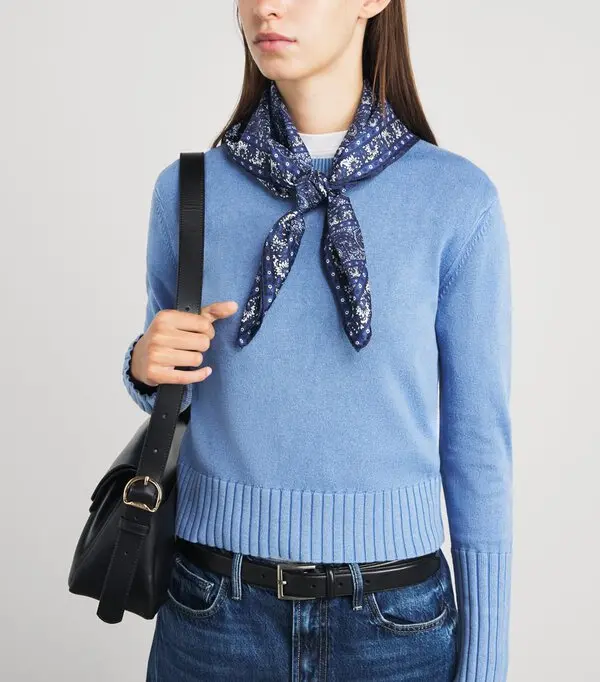 Claudie Pierlot Silk Paisley Scarf - Blue
