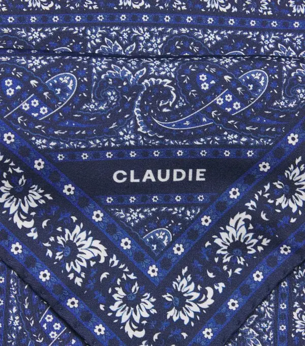 Claudie Pierlot Silk Paisley Scarf - Blue