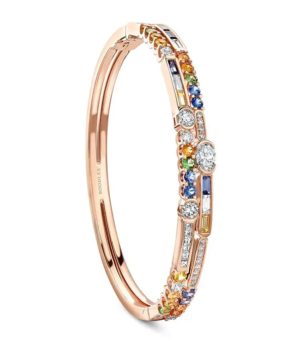 BOODLES Rose Gold, Diamond, Sapphire, And Tsavorite Play Of Light Bangle