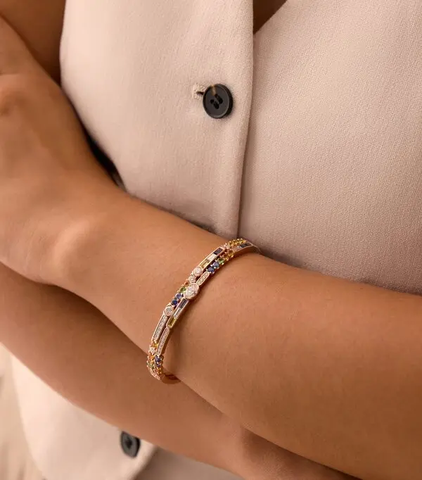 BOODLES Rose Gold, Diamond, Sapphire, And Tsavorite Play Of Light Bangle
