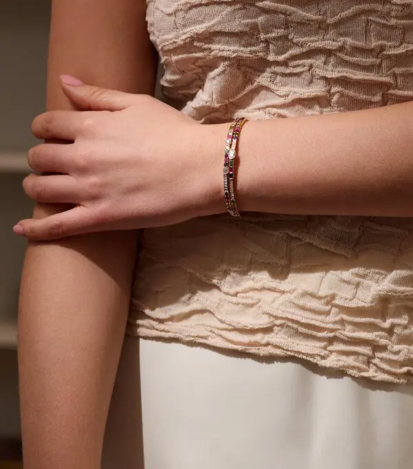 BOODLES Rose Gold, Diamond, Sapphire, Ruby And Tsavorite Play Of Light Bangle