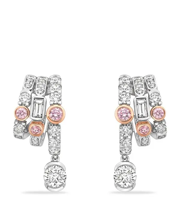 BOODLES Platinum And Diamond Play Of Light Hoop Earrings - Silver