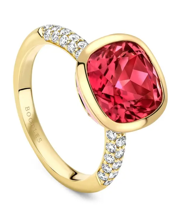 BOODLES Yellow Diamond And Tourmaline Cushion Ring - Gold