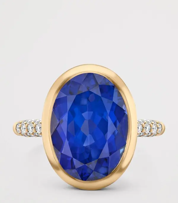 BOODLES Yellow Diamond And Tanzanite Oval Ring