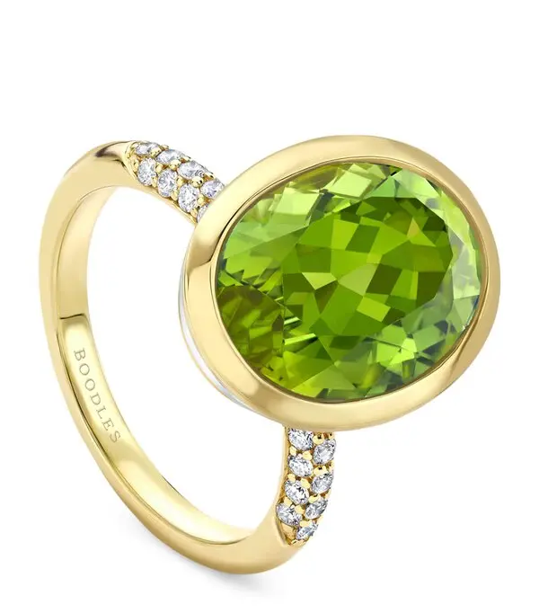 BOODLES Yellow Diamond And Peridot Oval Ring