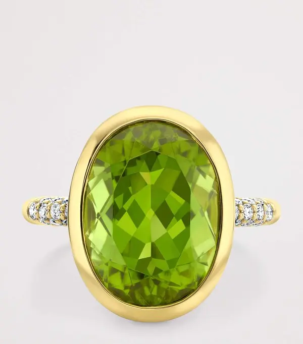 BOODLES Yellow Diamond And Peridot Oval Ring