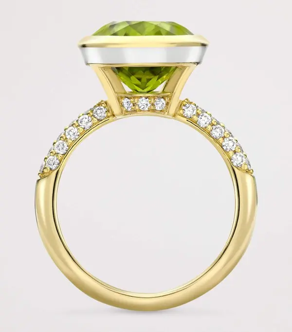 BOODLES Yellow Diamond And Peridot Oval Ring