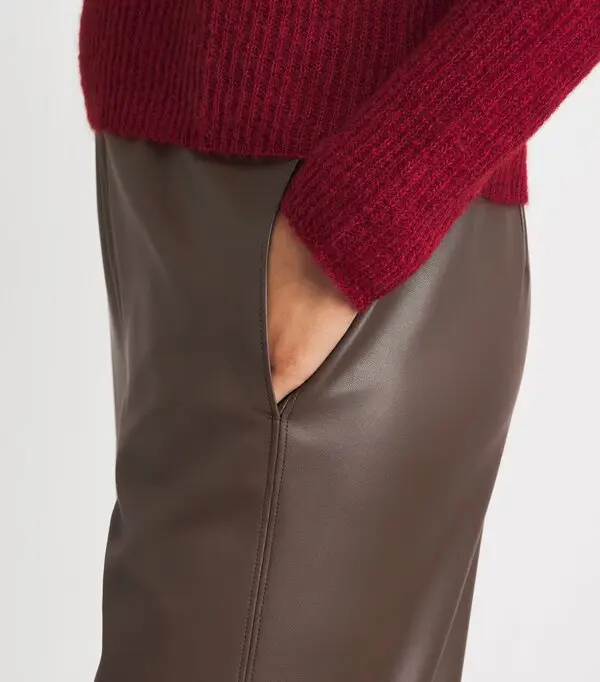Max Mara Faux Leather Paneled Trousers