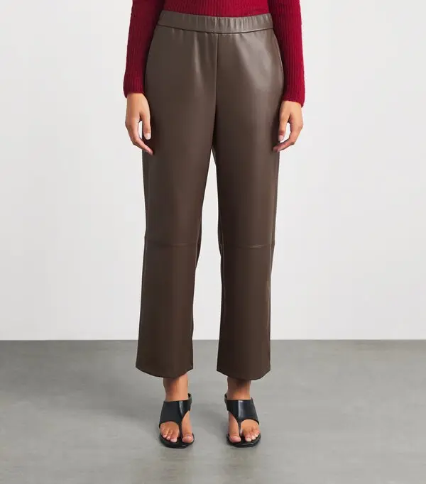 Max Mara Faux Leather Paneled Trousers