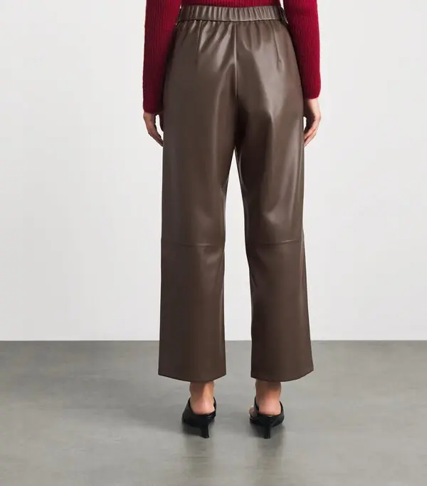 Max Mara Faux Leather Paneled Trousers