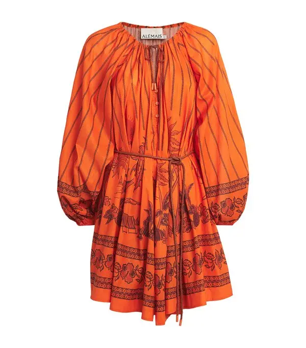 ALEMAIS Boathouse Print Cotton Shift Dress