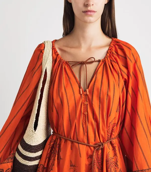 ALEMAIS Boathouse Print Cotton Shift Dress