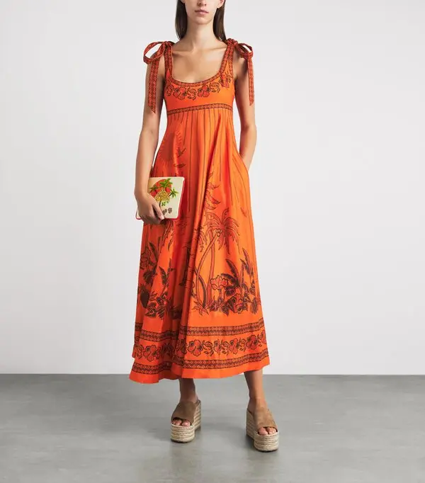 ALEMAIS Boathouse Print Linen Shift Dress