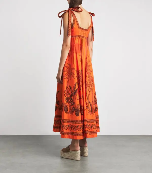 ALEMAIS Boathouse Print Linen Shift Dress
