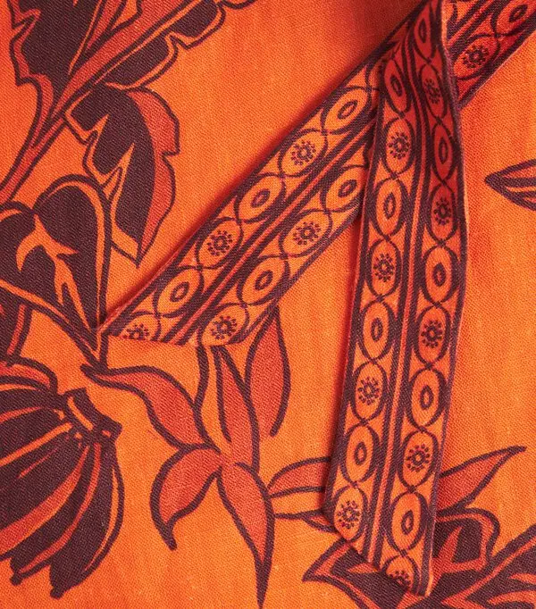 ALEMAIS Boathouse Print Linen Shift Dress