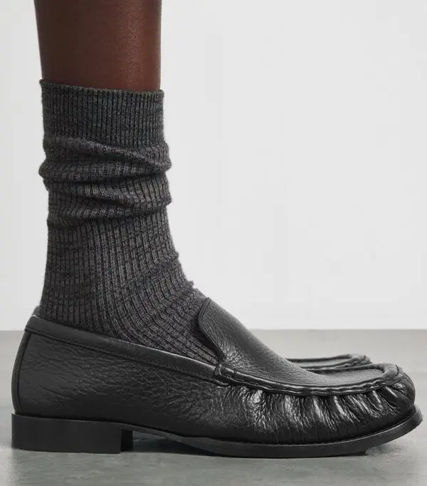 Dries Van Noten Leather Penny Loafers - Black