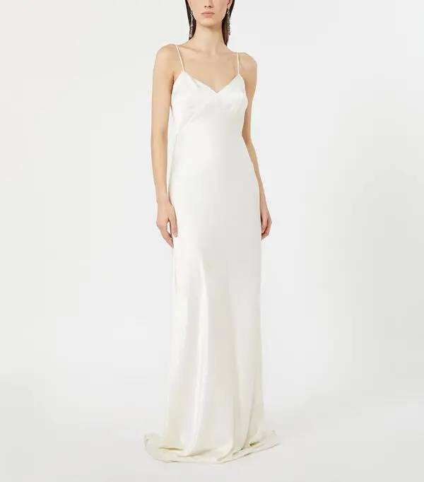Max Mara Silk V-neck Maxi Dress