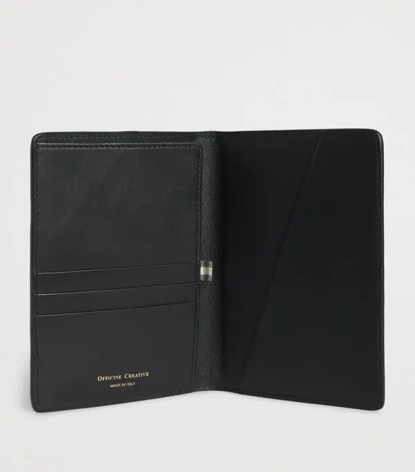 Officine Creative Leather Woven Passport Cover