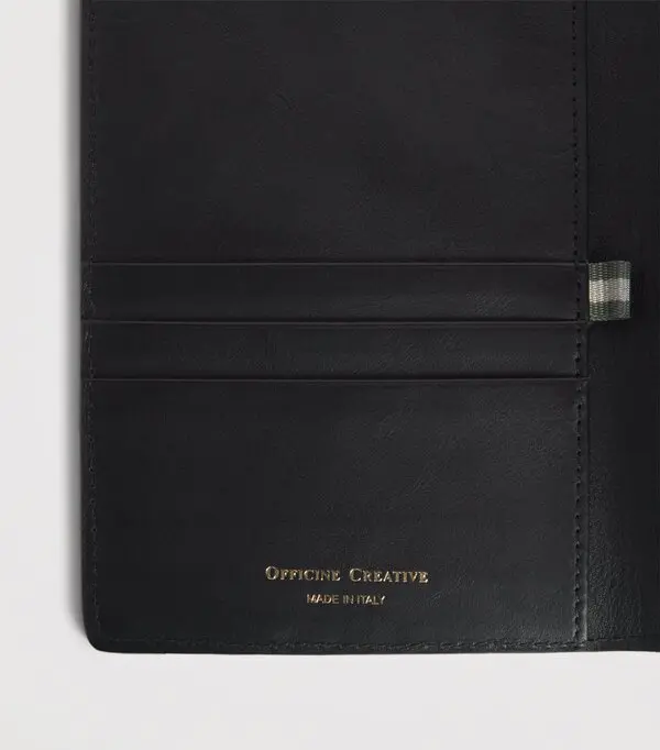 Officine Creative Leather Woven Passport Cover