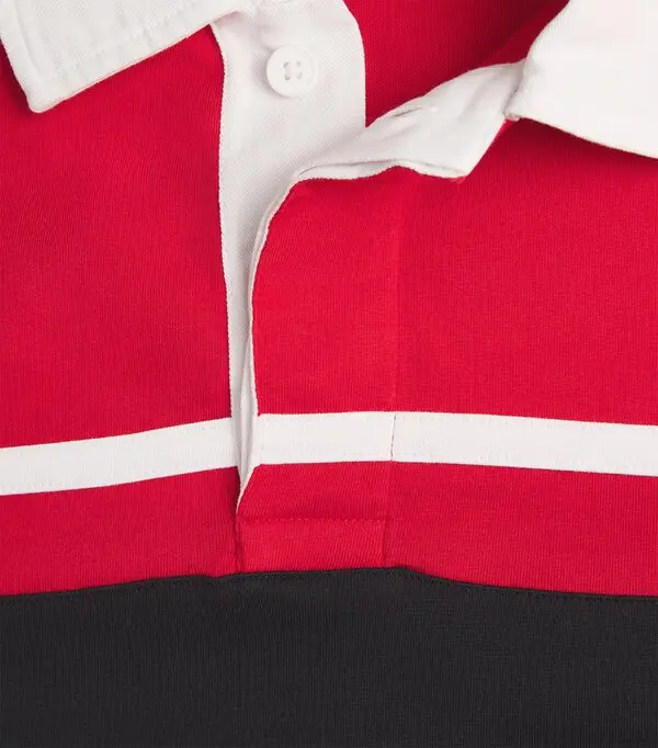 Rag & Bone Cotton Stripe Polo Rugby Shirt - Red