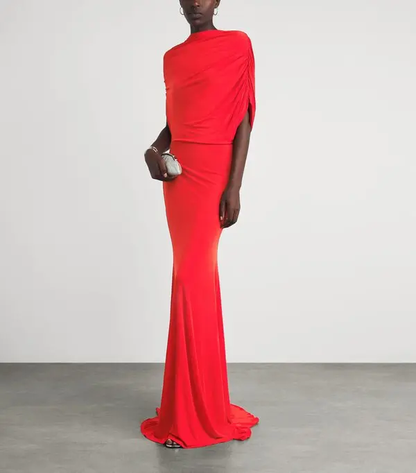 Alex Perry Jersey Draped Gown