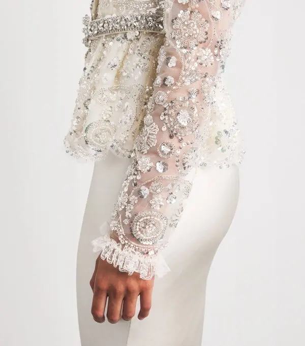 SELF-PORTRAIT Satin Sequin-embellished Gown