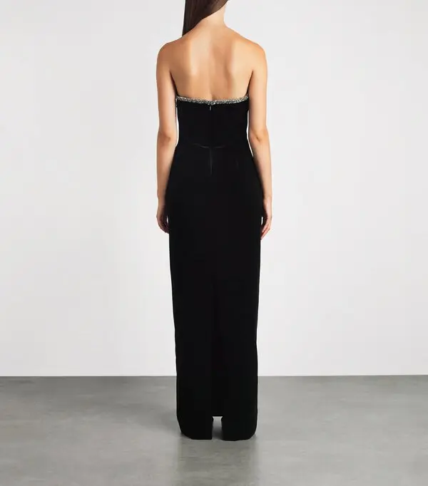 SELF-PORTRAIT Velvet Embellished Maxi Dress