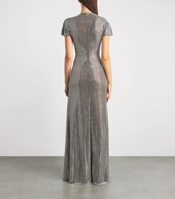 SELF-PORTRAIT Embellished Wrap Maxi Dress