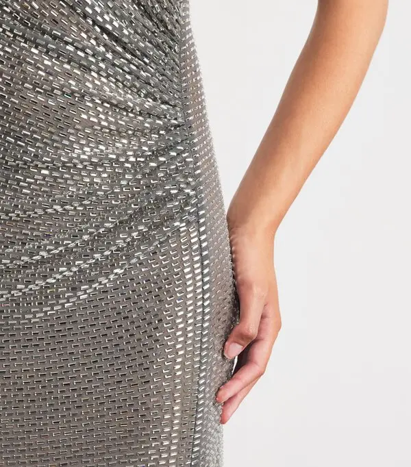 SELF-PORTRAIT Embellished Wrap Maxi Dress