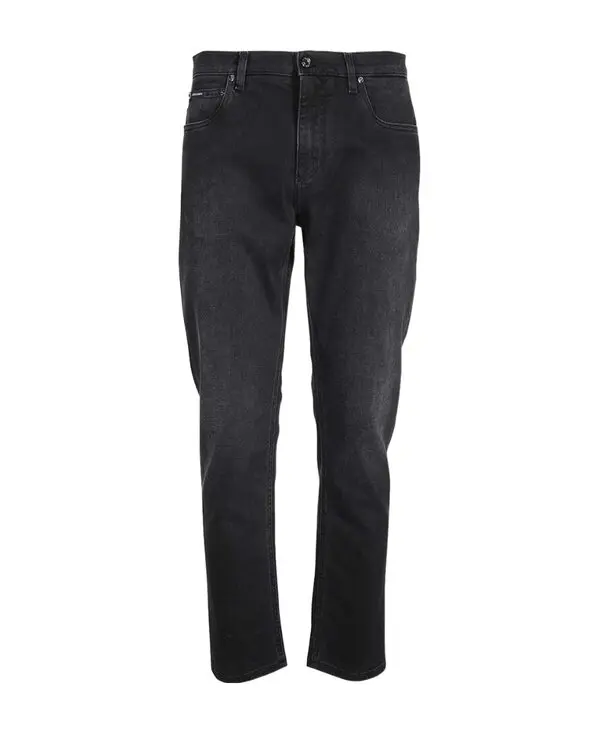 Dolce & Gabbana Logo Plaque Tapered Leg Jeans