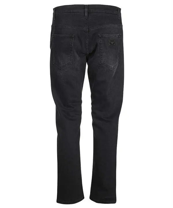 Dolce & Gabbana Logo Plaque Tapered Leg Jeans