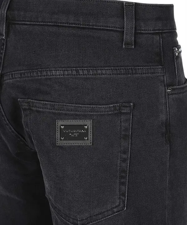 Dolce & Gabbana Logo Plaque Tapered Leg Jeans