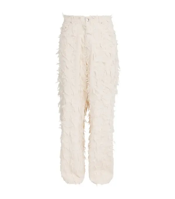 Séfr Nikos Wide-leg Fringed Jeans - White
