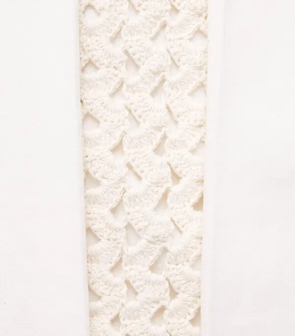 Escvdo Crochet Panel Wide-leg Trousers - Ivory