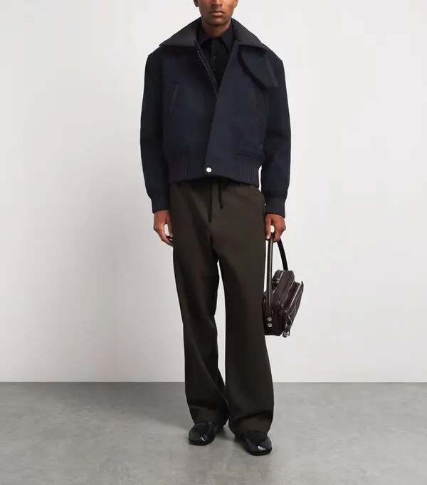 CRAIG GREEN Wool Flight Jacket With Quilted Nylon Trims