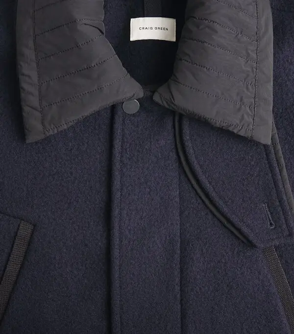 CRAIG GREEN Wool Flight Jacket With Quilted Nylon Trims