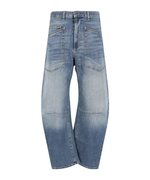 NILI LOTAN Faded Detail Jeans - Blue