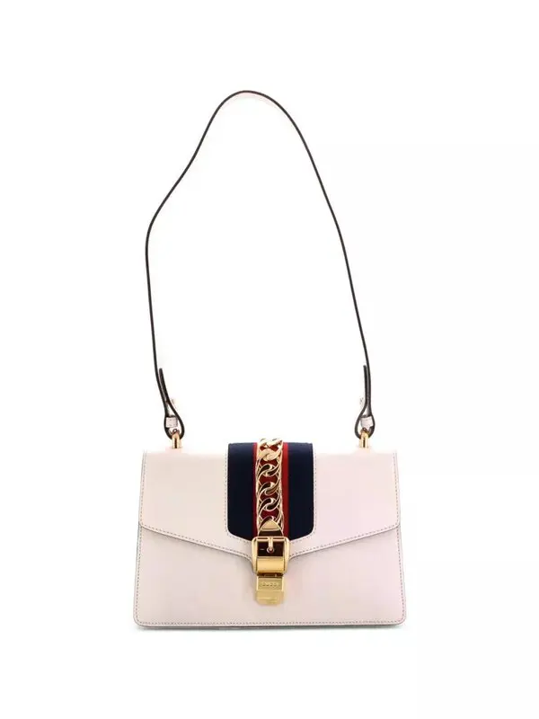 Gucci Sylvie Leather Small Shoulder Bag - White