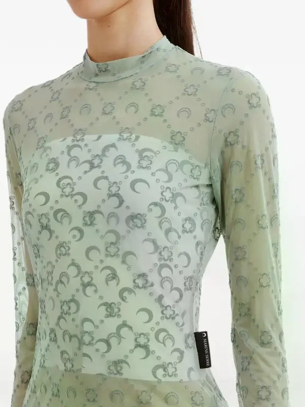 MARINE SERRE Long-sleeve Moon Pattern Top