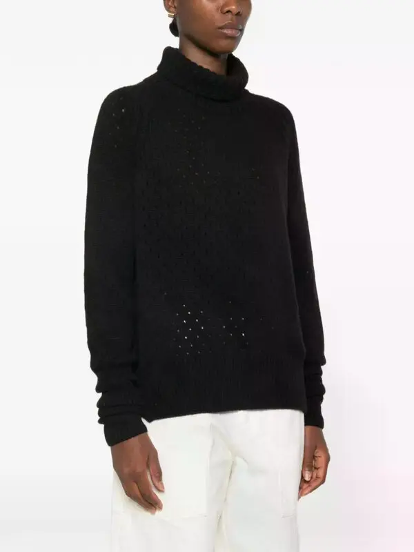 Ermanno Scervino Perforated Knit Roll Neck Sweater