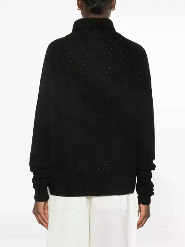 Ermanno Scervino Perforated Knit Roll Neck Sweater