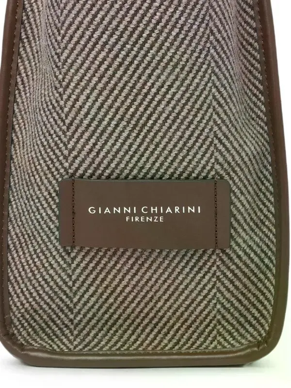 GIANNI CHIARINI Marcella Herringbone-weave Tote Bag - Brown