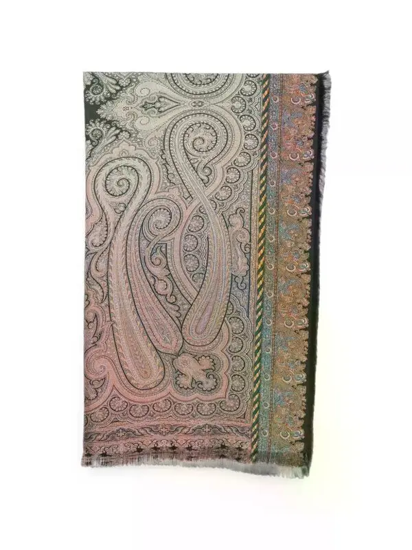 PIERRE-LOUIS MASCIA Aloeuw Paisley-print Fringed Scarf - Pink