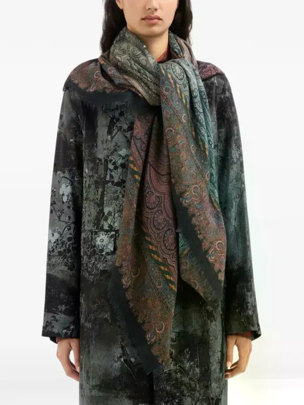 PIERRE-LOUIS MASCIA Aloeuw Paisley-print Fringed Scarf - Pink