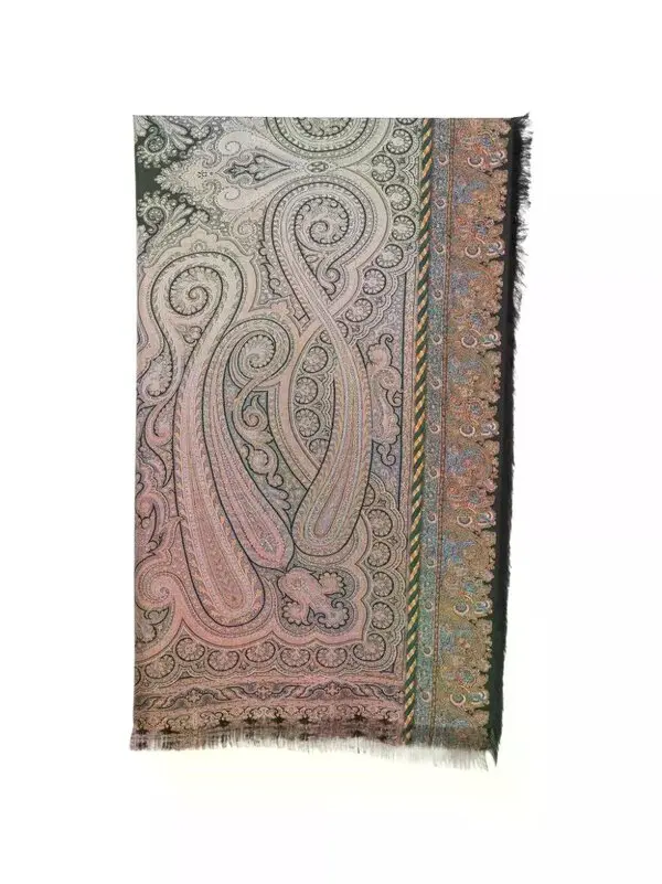 PIERRE-LOUIS MASCIA Aloeuw Paisley-print Fringed Scarf - Pink