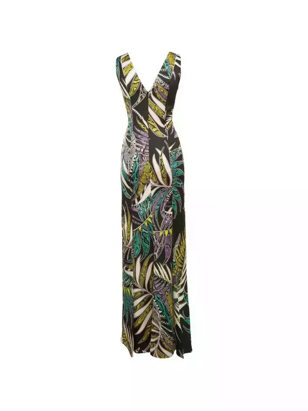Just Cavalli Leaf-inspired Maxi Dress